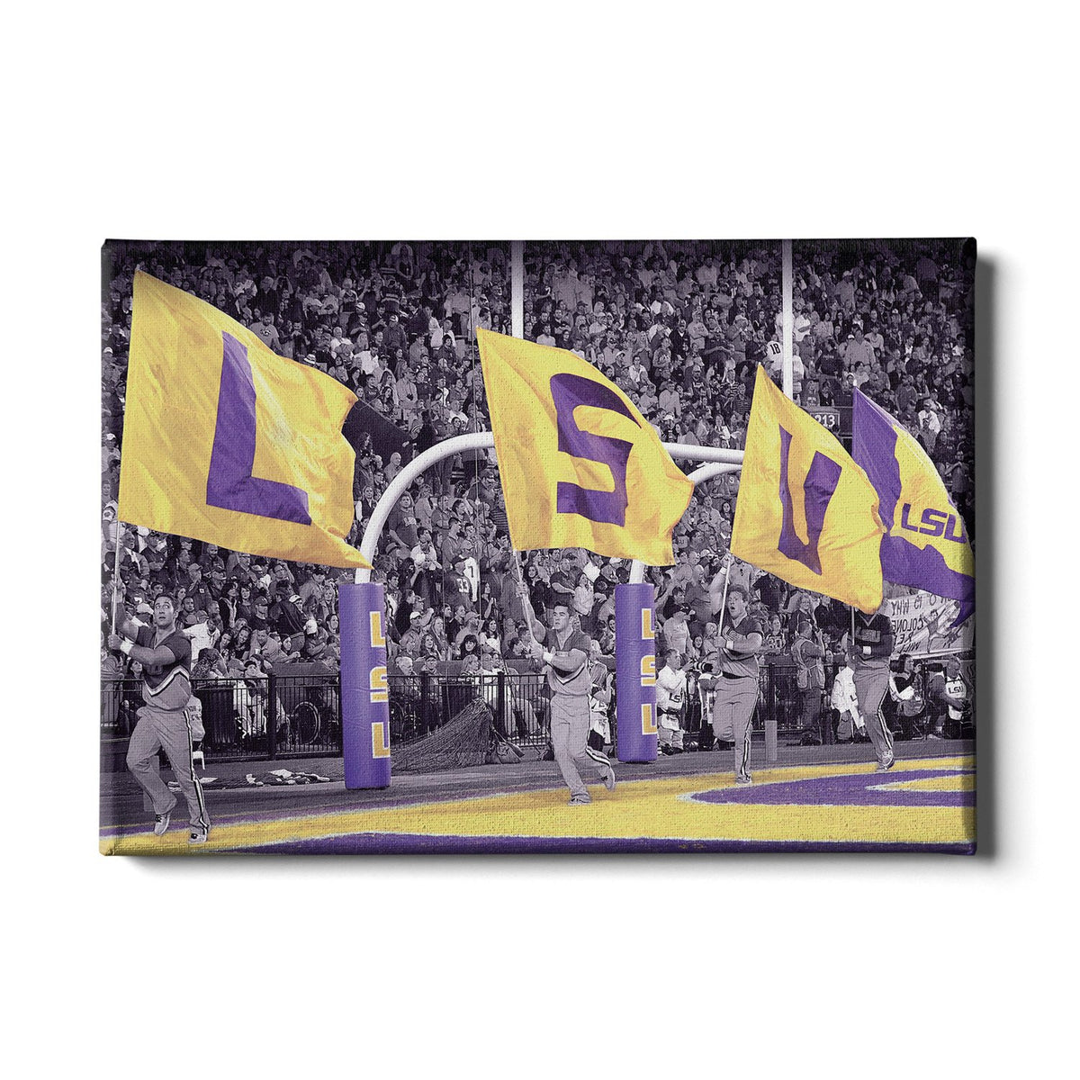 LSU Tigers - LSU Flags - LSU Tiger Stadium - Watercolor - College Wall Art