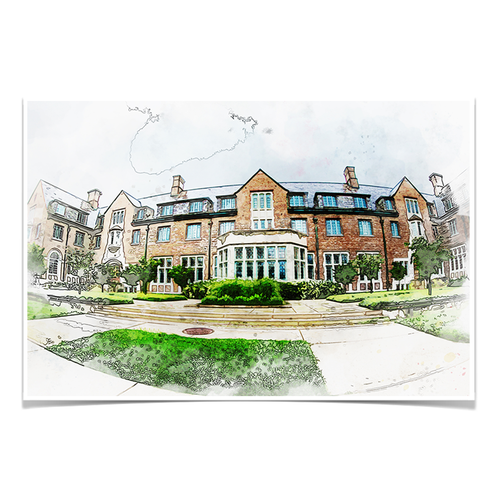 Michigan-State-Spartans-Lowden-Hall-Watercolor-College-Wall-Art ...
