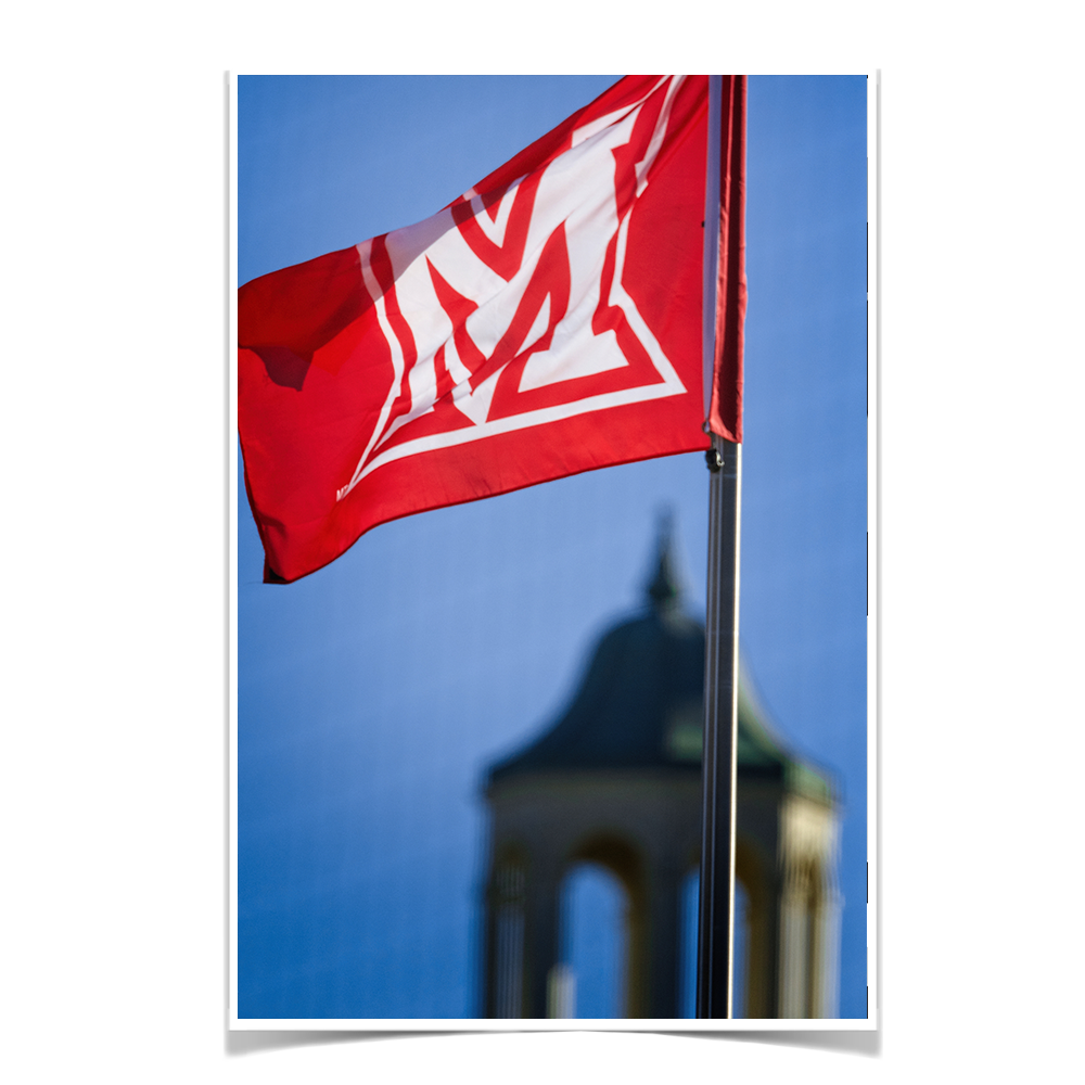 Miami RedHawks - Miami Flag Officially Licensed Wall Art - College Wall Art