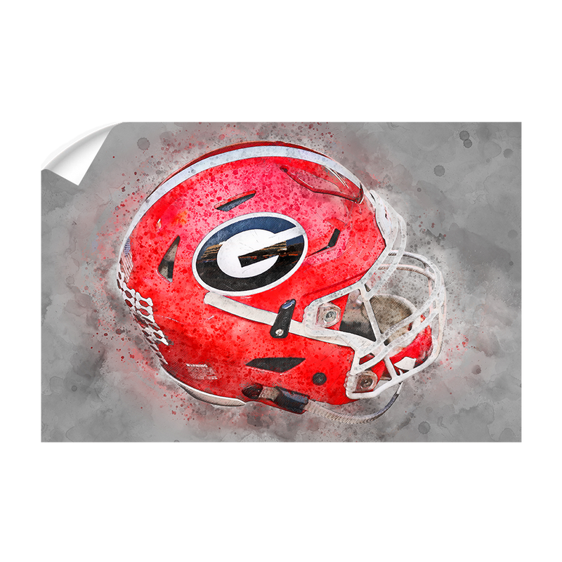 Georgia Bulldogs - Georgia Bulldogs Football Helmet - Fine Art ...