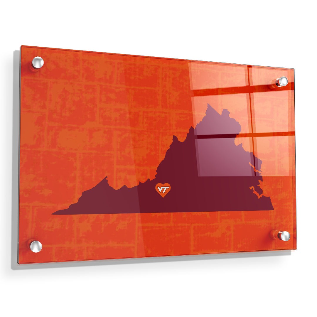 Virginia Tech Hokies - VT - Love - State of Virginia - College Wall Art