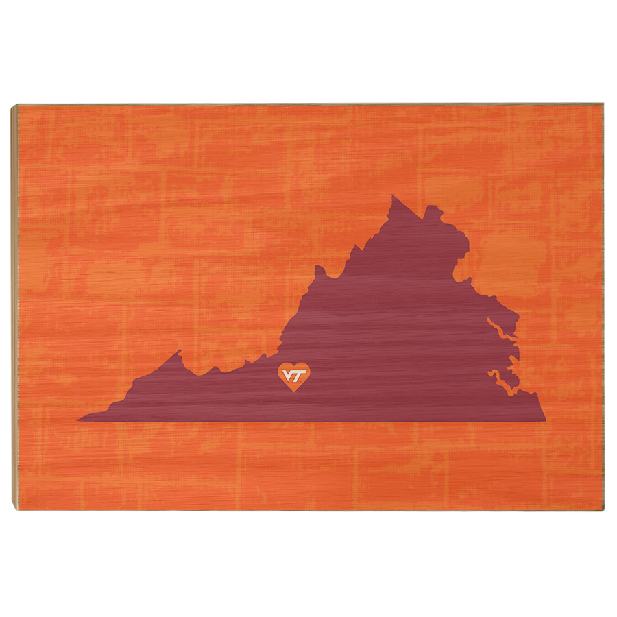 Virginia Tech Hokies - VT - Love - State of Virginia - College Wall Art